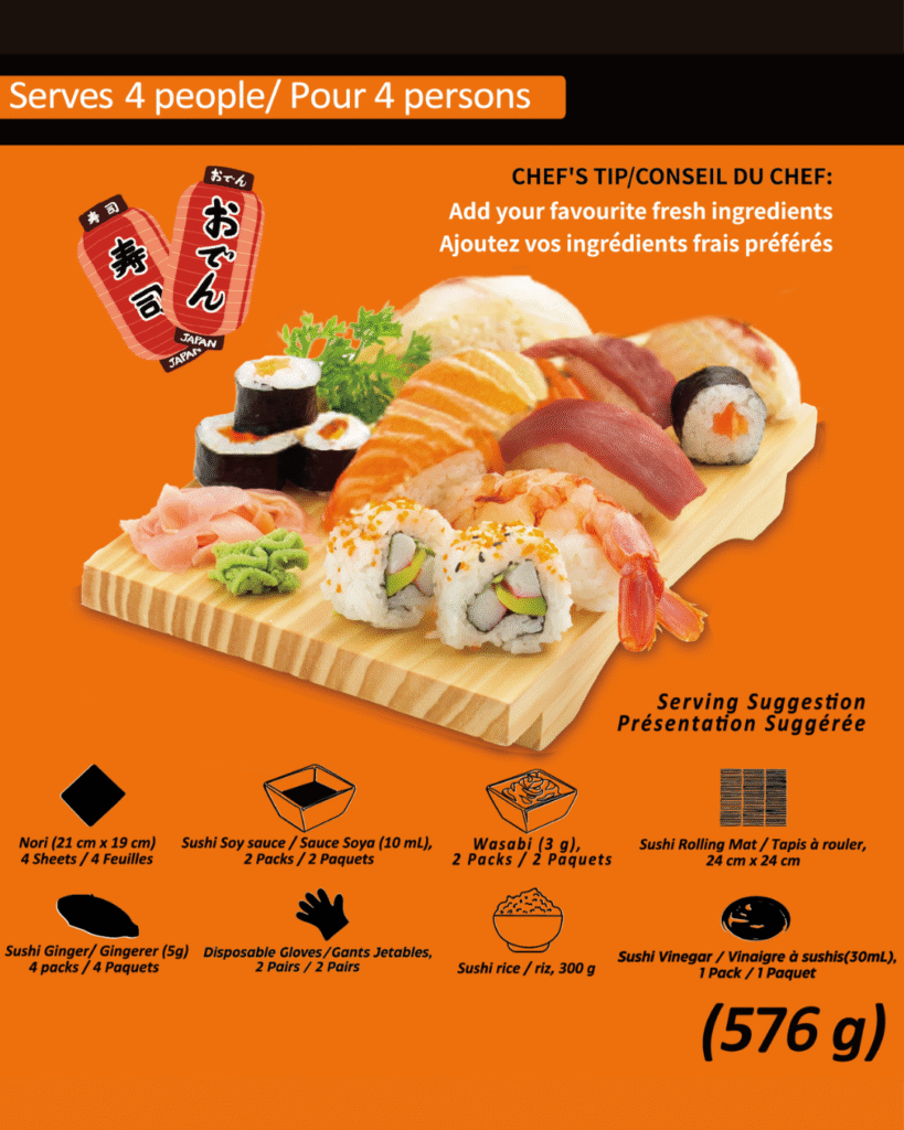 Applewood Signature Sushi Kit (576 g) – Complete Sushi Set for Beginners
